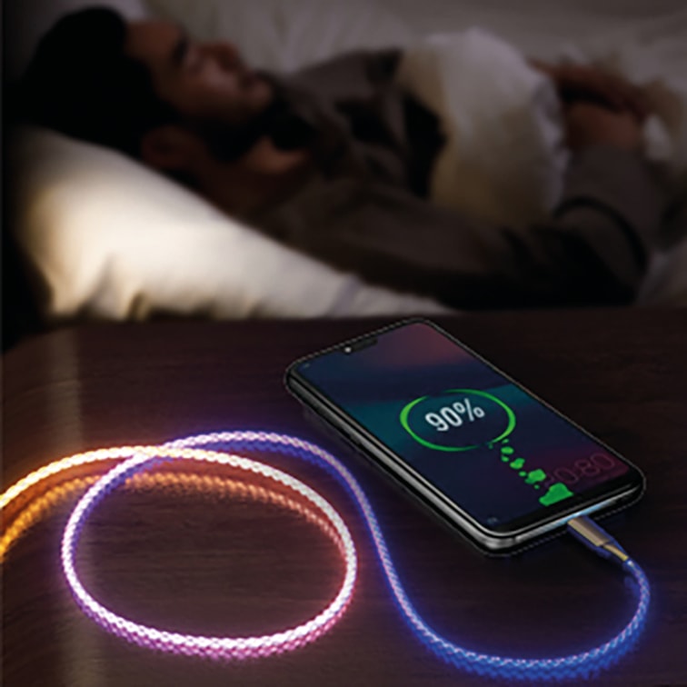 Cabo USB-C i2GO LED RGB 1m 2.4A - i2GO Plus - I2GO