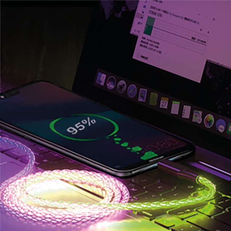 Cabo USB-C i2GO LED RGB 1m 2.4A - i2GO Plus - I2GO
