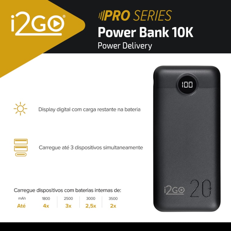 Carregador Portátil (Power Bank) Ultra Rápido 20000mAh Power Delivery ...